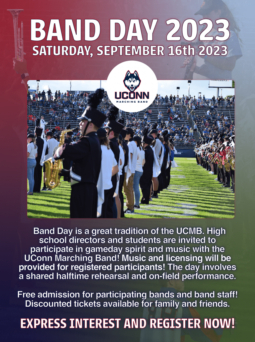 Info for Band Directors | UConn Marching Band